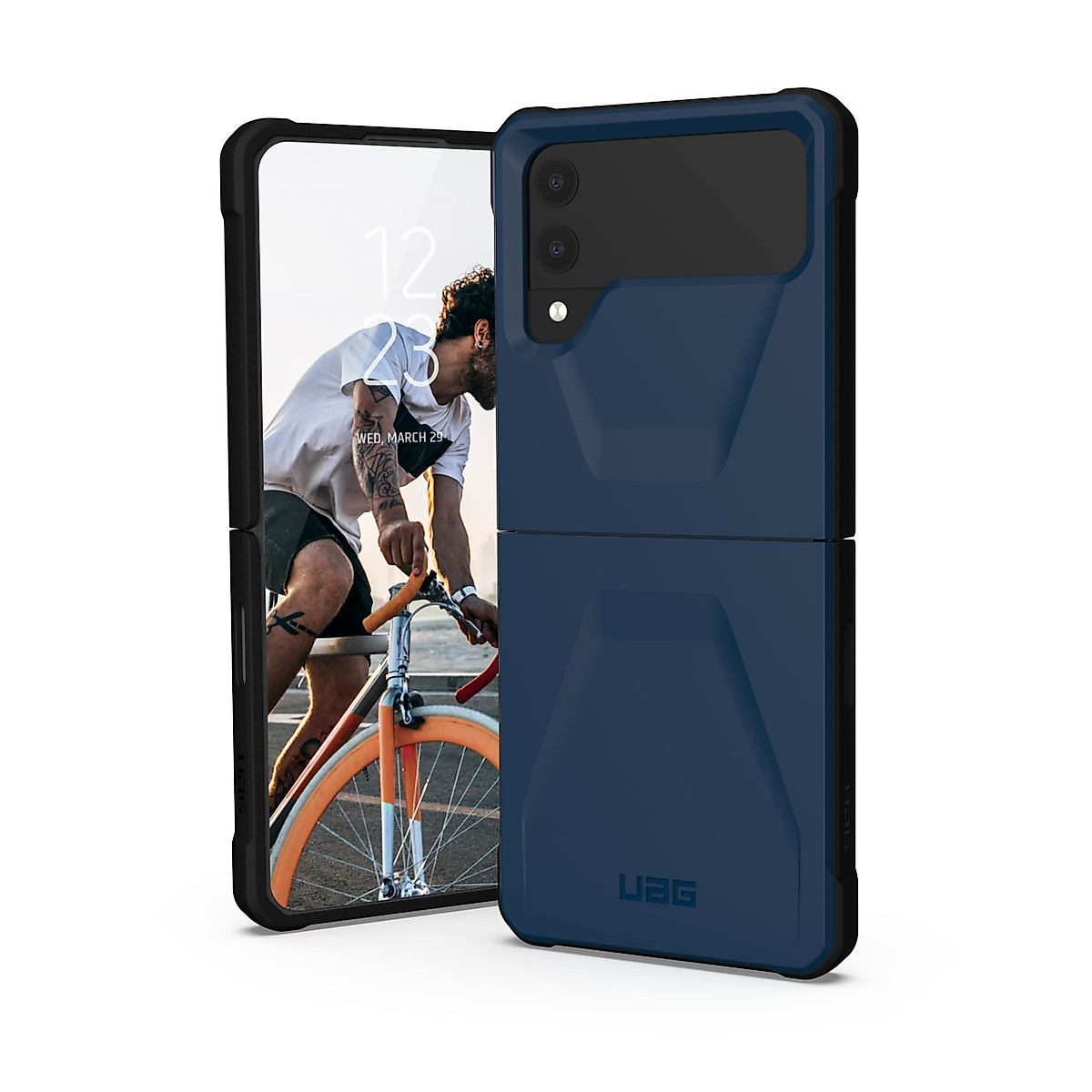 URBAN ARMOR GEAR UAG Designed for Samsung Galaxy Z Flip 4 Case 2022 Blue Mallard Civilian Sleek Ultra-Thin Shock-Absorbent Protective Cover