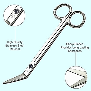 Long Handled Toenail Scissors Clippers - Podiatrist Manicure Pedicure for Seniors Elderly Men Women Ingrown Toenails Fingernail Cuticle Nail Scissor/Shear Stainless Steel (6 Inch)
