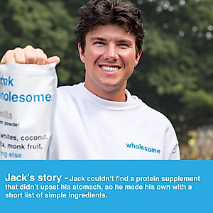 drink wholesome Vanilla Egg White Protein Powder | for Sensitive Stomachs | Gut Friendly | Dairy Free & Lactose Free | No Artificial Sweeteners | Carnivore & Paleo | Safe for Kids & Seniors