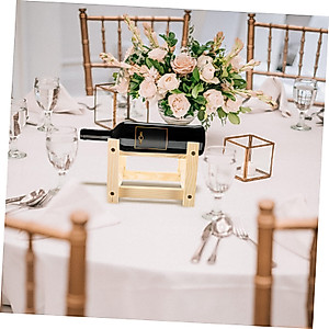 Homoyoyo Wooden Wine Bottle Rack Wood Wine Bottle Rack Wine Holder Freestanding Bottle Holder Wood Wine Rack Tabletop Wine Table Top Display Stand Solid Wood Storage Rack