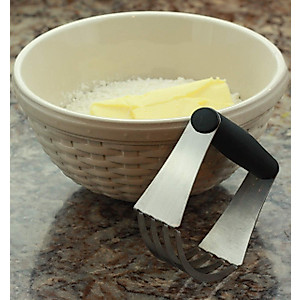 Cestari Professional Pastry Cutter - Heavy Duty Dough & Pastry Blenders - 4 Thick Blades - Soft Grip Handle - Pie Making Tools - 304 Stainless Steel - Lifetime Replacement Warranty