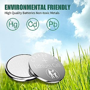 tyrone 3V Lithium Battery High Capacity Button Cell Battery for Watch, Key Fob, Car Remote, Glucose Monitor (CR12204)