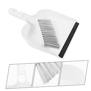 1 Set Mini Table Broom Table Whisk Broom Whisk Broom Small Keyboard Brush Cleaner Mini Cleaning Tool Hand Brush Mini Desktop Broom Multi-Function Mini Dustpan White Plastic HAWILLOSCH
