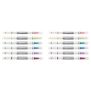 Amazon Basics Erasable Highlighters - Dual Tip, Assorted Colors, 12-Pack