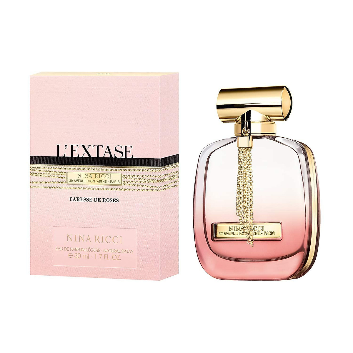 Nina Ricci L'Extase Caresse De Roses Perfume For Women - Floral Fragrance Mist - Opens With Notes Of Bulgarian And Turkish Roses - Blended With Violet And Peony - Eau De Parfume Legere Spray - 1.7 Oz