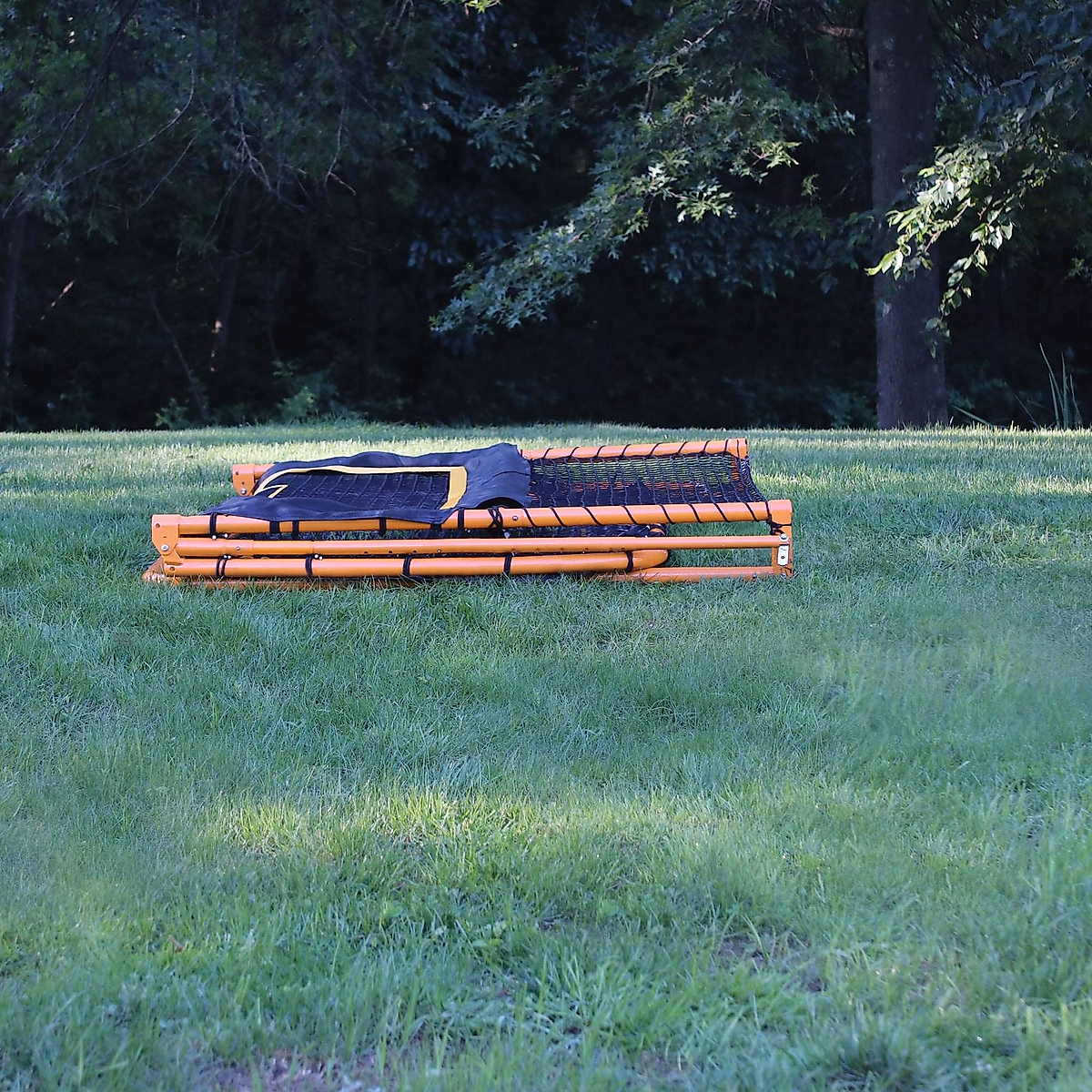 EZGoal 8'X6' Professional Folding Lacrosse Rebounder | LAX Throwback to Practice Your Passes and Catches,Orange