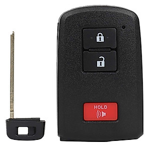 ZENITHIKE Replacement Keyless Entry Smart Proximity Remote Key Fob 3-Buttons Key Uncut Blade Replacement for T OYOTA Prius C/Tacoma/Land Cruiser/Highlander HYQ14FBA Set of 1