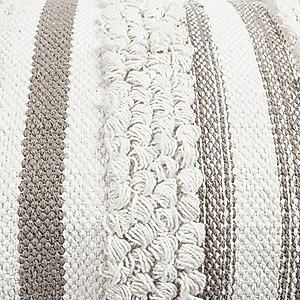 Lush Decor Bria Stripe Decorative Pillow Cover, 13" x 20", Neutral