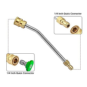 Sooprinse High Pressure Washer Gun 4000 PSI, 7 Inch Extension Replacement Wand with 5 Nozzle Tips , M22 Fitting, 3/8'' Quick Connect