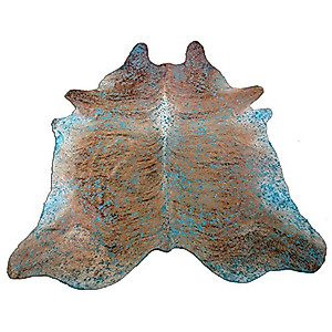 Deluxe Cowhides - Cowhide Area Rug - Turquoise Cowhide Approx 8X7 feet or 244X213cm
