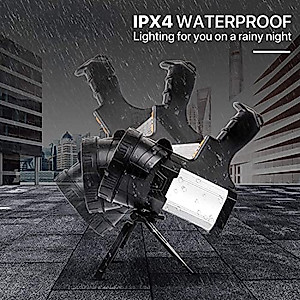 Rechargeable Spotlight Flashlight, 10000 Lumen LED Handheld Spotlight 10000mAh Long Lasting Spot Light Torchlight Searchlight Flood Fishing Hiking Camping Hunting Flashlight USB Output with Tripod