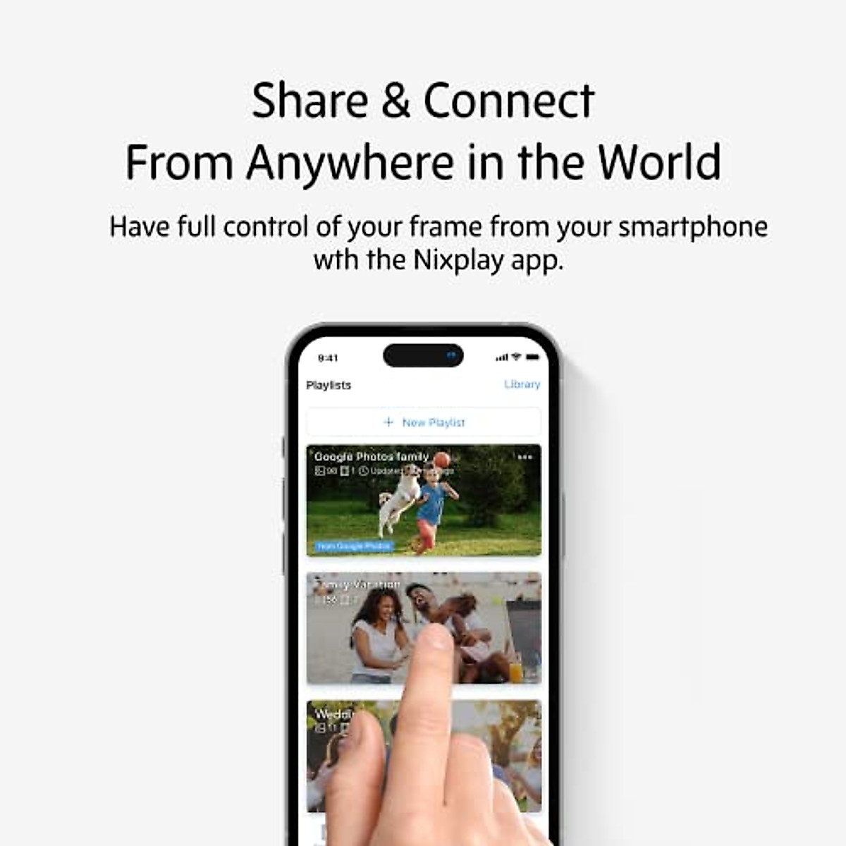 Nixplay 10.1 inch Touch Screen Digital Picture Frame with WiFi (W10K) - Polished Steel - Unlimited Cloud Photo Storage - Share Photos and Videos Instantly via Email or App - Preload Content