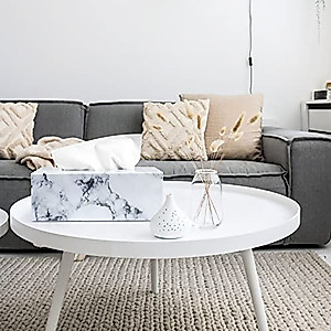 Marble Tissue Box Cover Rectangular,Facial Tissue Box Holder for Dresser Bathroom Decor,Tissue Dispenser for Home, Desks, Nightstands, Car…