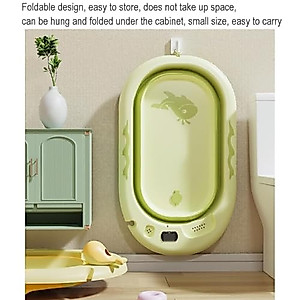 YQDDM Portable Pet Bathtub，Foldable Dog Pet Bathtub Portable Bathtub with Thermometer for Puppies Pet Shower Tray with Drain Hole for Small and Medium Pets(Blue)