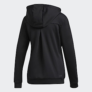 adidas womens Game & Go Pullover Hoodie Black/Metallic Silver X-Small