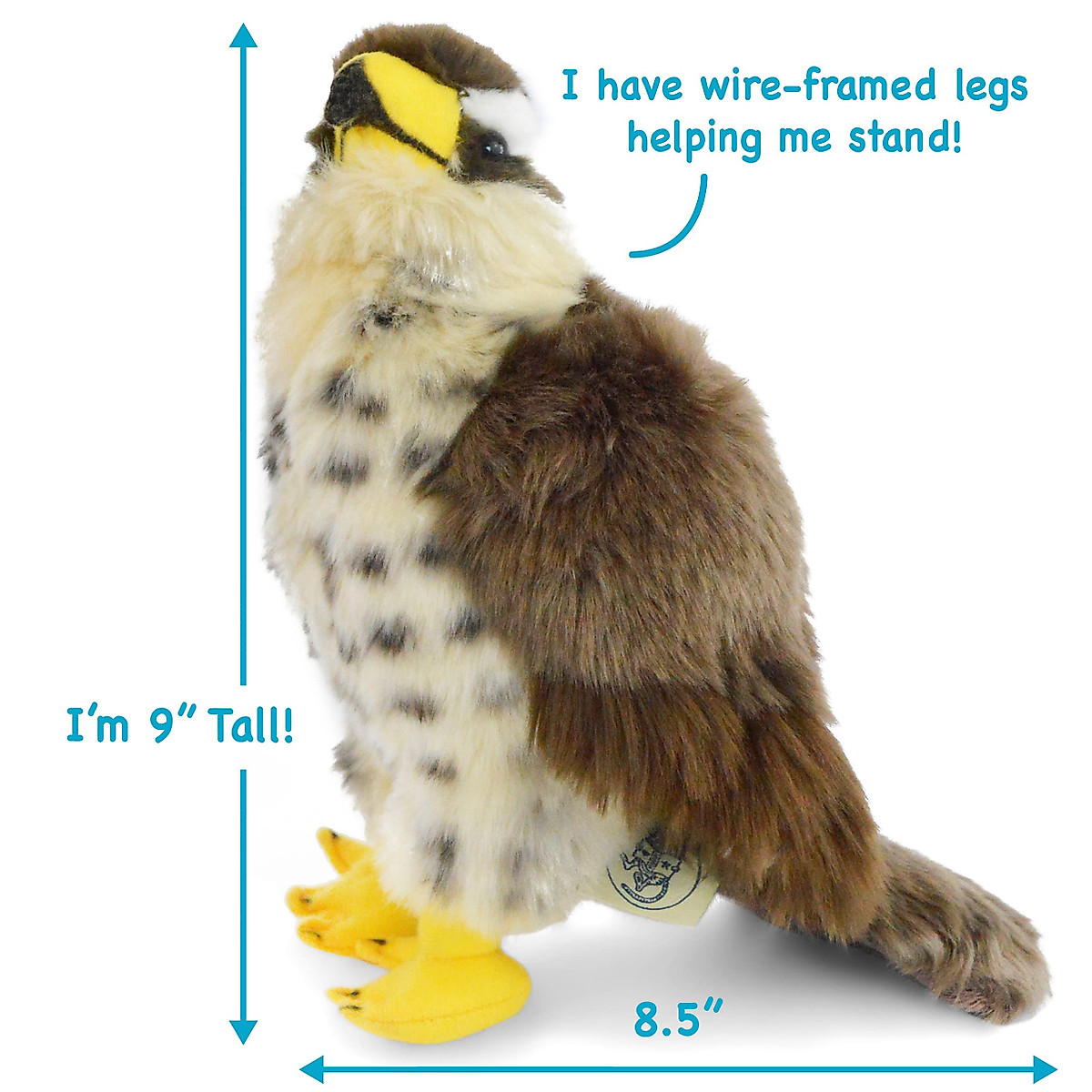 TigerHart Percival The Peregrine Falcon - 9 Inch Stuffed Animal Plush