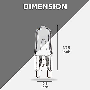 Brite Innovations G9 Halogen Bulb, 60 Watt – 6 Pack – Energy Saving - Dimmable - Soft White 2700K - 120V - Q40, CL, T4 JD Type, Clear Light Bulb