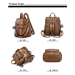 Women Backpack Purse PU Leather Shoulder Bag Travel Bag Handbag Casual Fashion Multifunction Ladys Satchel Bags Anti-theft
