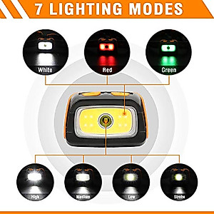 EverBrite Rechargeable Headlamp - 350 Lumens Headlight with Red/Green Light and Tail Light, 7 Lighting Modes with Memory Function, Perfect for Trail Running, Camping and Hiking