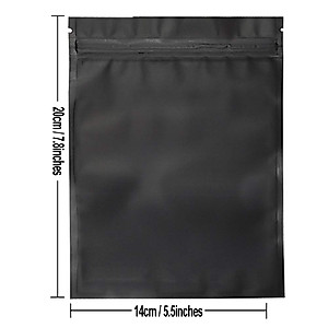 100 Pack Mylar Bags - 5.5 x 7.8 Inch Resealable Foil Pouch Bag Food Storage Pouch Matte Black
