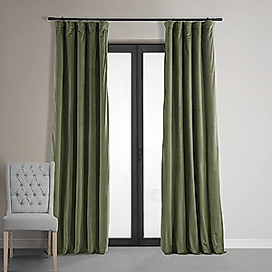 HPD Half Price Drapes Signature Velvet Blackout Curtains For Bedroom 50 X 108 (1 Panel), VPCH-190622-108, Hunter Green