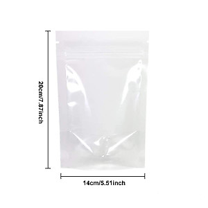 100 Pack Clear Zipper Stand Up Pouch Bag, MYANGHAOT Dry Fruit Food Packaging Bag, Moisture-Proof Transparent Sealing Bag Resealable Ziplock Snack Food Tea Pouches (5.51" x 7.87")