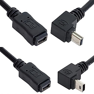 chenyang 2 Pack Mini USB Extension Cable USB 2.0 Mini USB 5Pin Male to Female 90 Degree Angled Data Power Extension Cable Adapter 0.2M