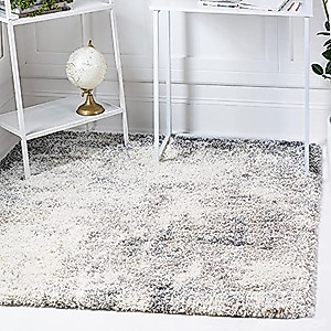Rugs.com Soft Touch Shag Collection Square Rug – 8 Ft Square Pebble Gray Shag Rug Perfect for Living Rooms, Kitchens, Entryways