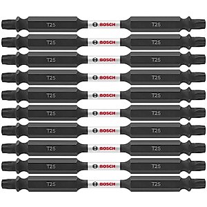 BOSCH ITDET2535B 10-Pack 3-1/2 In. Torx #25 Impact Tough Double-Ended Screwdriving Bits