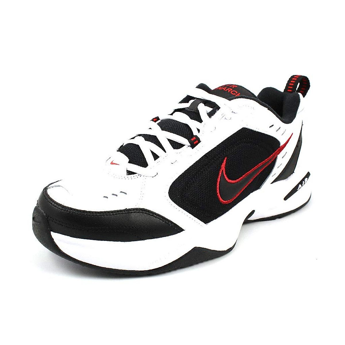 Nike Air Monarch IV Training Shoe (4E) - White/Black/Varsity Red, Size 9.5 US