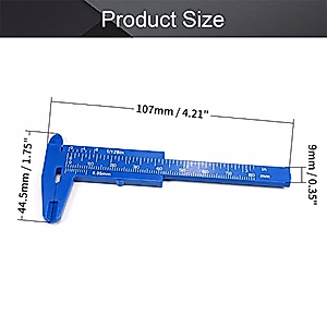 Utoolmart Vernier Caliper 80mm / 3.1-inch Plastic Measuring Tool for Precision Measurements Outside Inside Depth (Blue) 5 Pcs