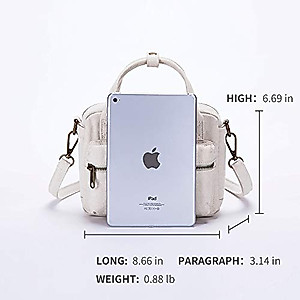 YONBEN Canvas Korean Stylish Fashion Shoulder Bag Crossbody Purse Boston Tote Bag (Black)