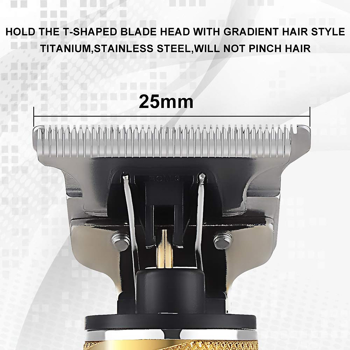 SURKER Electric Pro Li Clippers Barber Accessories Grooming Waterproof Rechargeable Cordless Close Cutting T-Blade Trimmer Hair Clippers for Men(Gold)