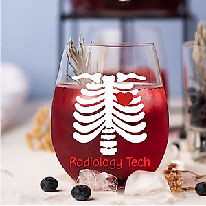 AGMDESIGN Funny Two Sided Good Day Bad Day Don't Even Ask Radiology Tech Wine Glass, Gift for Doctor, Medicine, Assistant, Physician, Nurse, Students, Graduation Gifts for Men Women