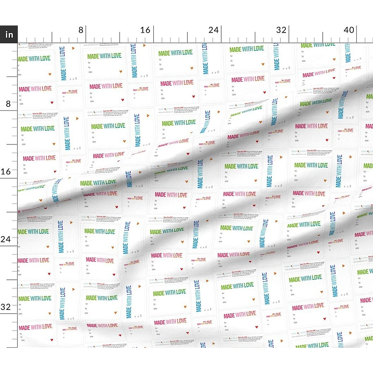 Spoonflower Fabric - Quilt & Love Label Sewing Printed on Petal Signature Cotton Fabric Fat Quarter - Sewing Quilting Apparel Crafts Decor