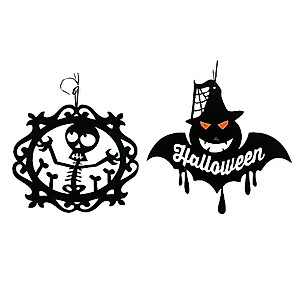 VOSAREA 2pcs Halloween Decor Halloween Door Decoration Halloween Door knob Decor Halloween Door Hanger Sign Pumpkin Door Hanging Halloween Door Pendant Door Hanging Decor Decorate Ornament