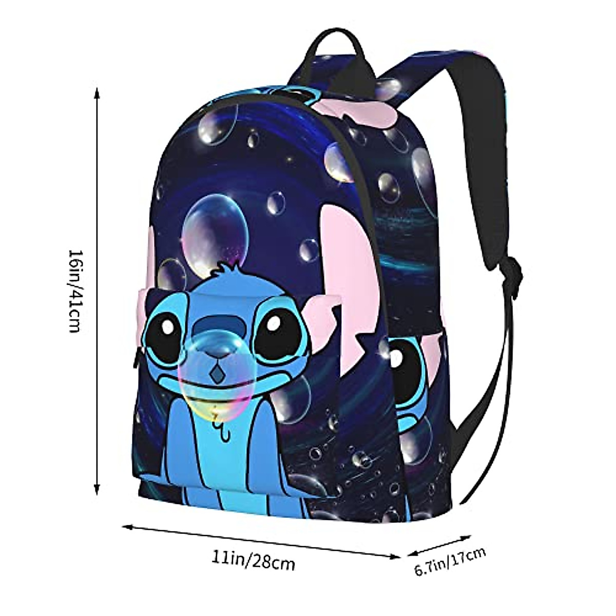 Anime Backpack, 16 Inch Large Capacity Multifunction Laptop Backpacks Daypack, Cute Cartoon Book Bag for Work Travel