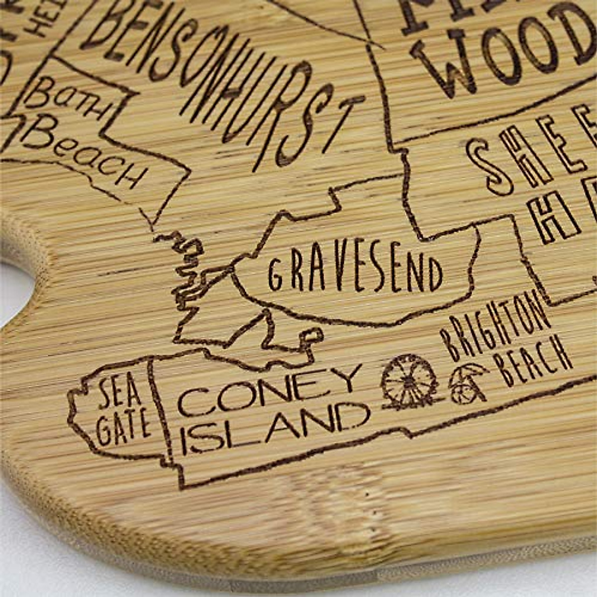 Totally Bamboo Brooklyn City Life Bamboo Serving and Cutting Board, 13-1/2" x 11-3/4"