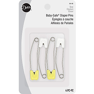 Dritz Baby-Safe, 3-Pack Diaper Pins, Pastel Assorted 12