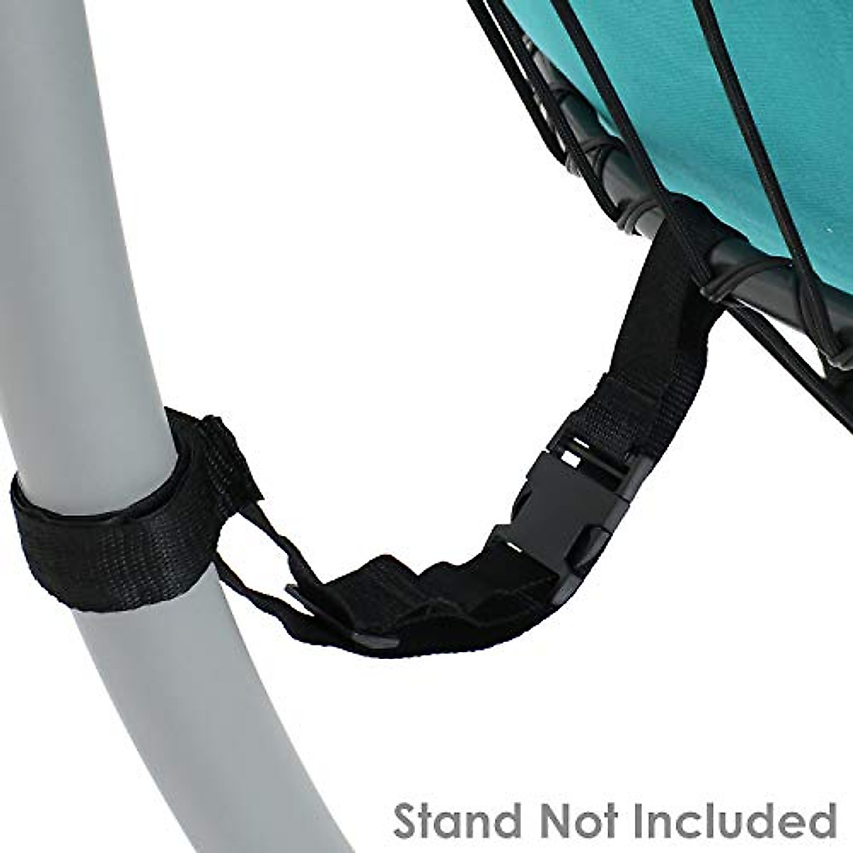 Sunnydaze Penelope Black Steel and Polyethylene Wicker Hanging Egg Chair with Turquoise Polyester Seat Cushions - Bohemian Single Lounge Chair Swing - Collapsible Nylon Rope Back - 45-Inch Tall