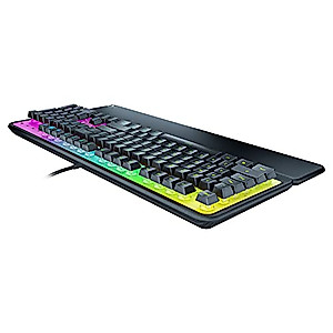 ROCCAT Magma Silent Membrane Switch PC Gaming Keyboard with 5 Zone/10 LED AIMO RGB Top Plate and Detachable Palm Rest - Black