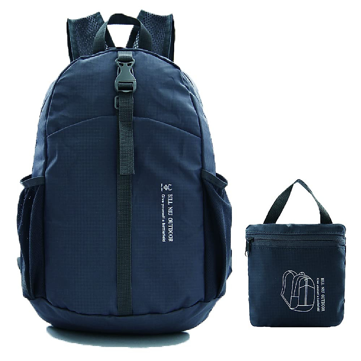 DUSWEN Foldable Backpack Lightweight Water Resistant Handy Outdoor Hiking Camping Bags for Women & Men (Gray)