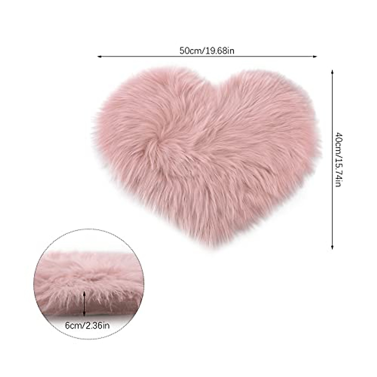 Nuxn 40 x 50cm Heart Shape Faux Sheepskin Rug Soft Long Plush Fluffy Shaggy Carpet Area Mats Rugs Bedroom Sofa Decorative Floor Carpet (Purple) 1