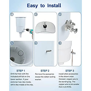 uueeGo Above Ground Pool Bonding Kits, Pool Water Bonding Kits for Skimmers Above Ground, in Direct Contact with Pool Water at All Times