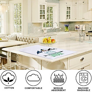 LEVLO Camping Kitchen Towel Camping Life Gift Let's Wander Camper Tea Towels Housewarming Gift Waffle Weave Kitchen Decor Dish Towels (Let's Wander)