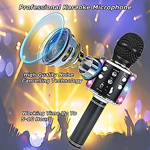 ANBOVES Karaoke Microphone for Kids Adults, Portable Handheld Bluetooth Wireless Karaoke Mic Speaker Machine Gifts for Birthday Party Christmas