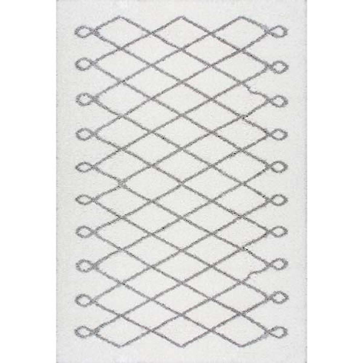 nuLOOM Stasia Diamond Shag Area Rug, 5' 3" x 7' 6", Grey