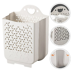 Zerodeko Wall Mount Laundry Basket Collapsible Laundry Basket Bathroom Laundry Hamper Dirty Clothes Container Basket for Laundry Storage Basket with Handles Wall Laundry Hamper