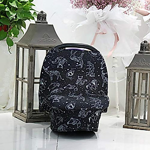 Wallfire Baby Nursing Cover, Multi-Function Breastfeeding Cover Baby Car Seat Canopy Stroller Cover Stretchy Nursing Cover - Constellation