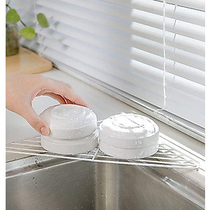 ALIMART Triangle Dish Drying Rack Corner Dish Drying Rack for Sink Kitchen Corner Dish Drainer Mat Plated Matel Steel Corner Sink Rack for Kitchen